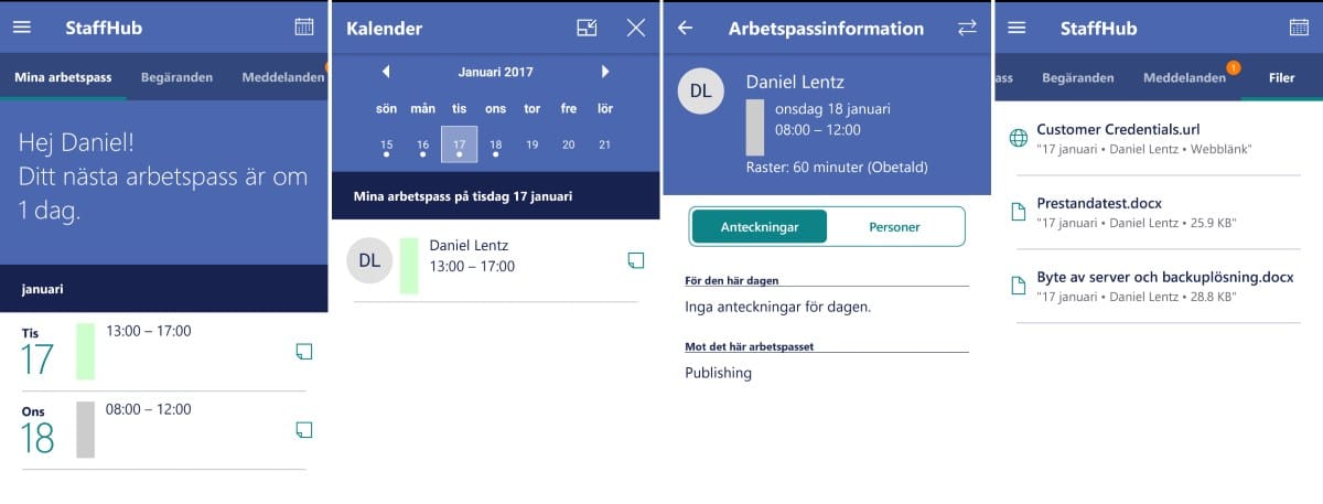 Staffhub - schemaläggning utan dator - lentzit.com